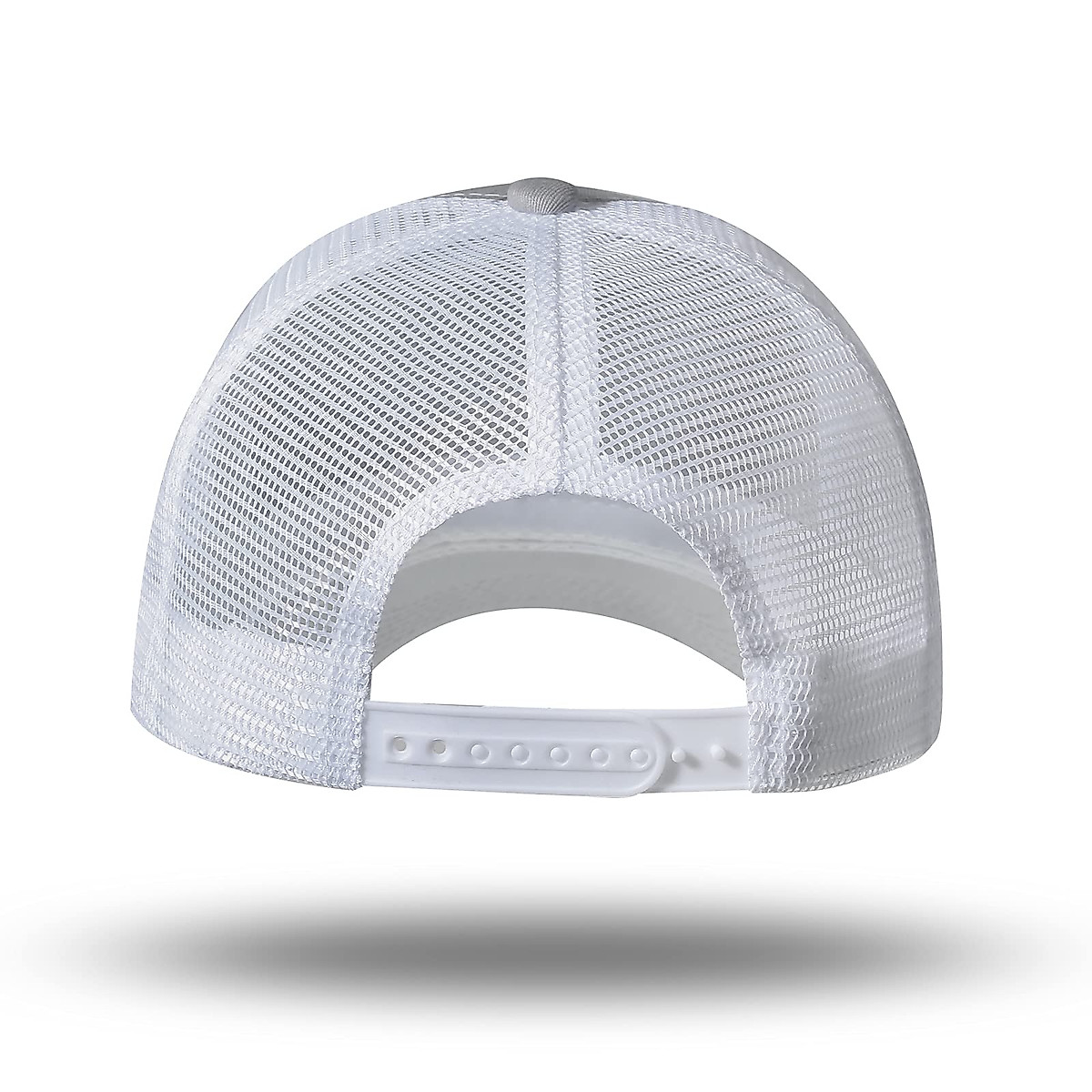 American Flag Trucker Hat - Snapback Hat, Baseball Cap for Men Women - Breathable Mesh Side, Adjustable Fit - for Casual Wear Gray/White