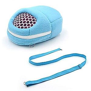 Pet Carrier Bag,Breathable Small Animal Outgoing Bag Portable Travel Hamster Handbag with Shoulder Strap for Hedgehog Hamster Mouse Rat Sugar Glider Squirrel Chinchilla Rabbit (Blue)