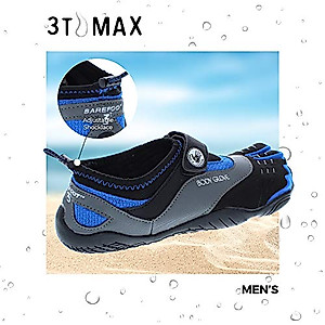 Body Glove Men's 3T Barefoot Max Water Shoe, Black/Dazzling Blue, 9
