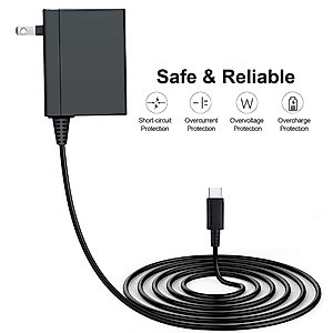 Switch Charger - Fast Charger AC Adapter for Nintendo Switch Dock/Switch and Pro Controller with Type C Charging kit (Support TV Mode)