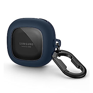 SURITCH for Samsung Galaxy Buds 2 Pro Case(2022)/Galaxy Buds 2 Case(2021)/Galaxy Buds Live Case(2020)/Galaxy Buds Pro Case(2021) Hard PC Shockproof TPU Cover with Gun-Colored Keychain Carabiner, Blue