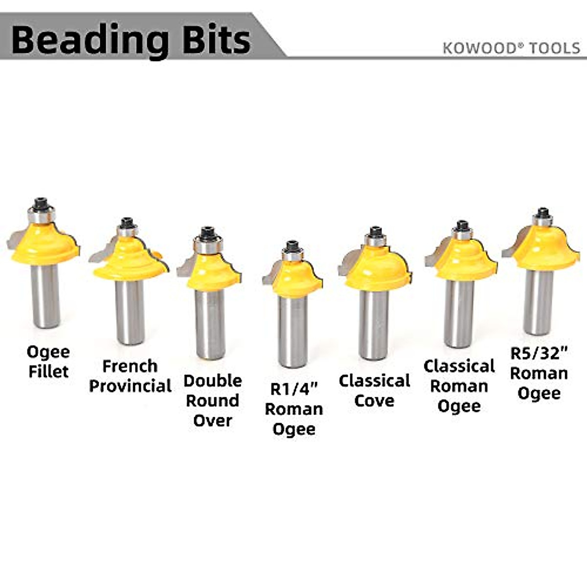 KOWOOD Router Bits Set 1/2 Inch Shank 丨70 - Piece Set.