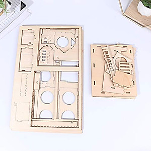 VILLCASE Hamster Ladder Wood Hut of Pets Mouse Rat Gerbil and Dwarf Hamster Can Freely Play with A Material of Log, Two Layers Platform for Living Activities