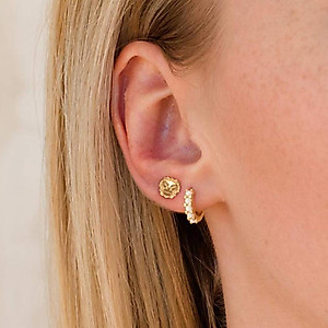 OIDIMS Lion Stud Cartilage Earrings for Women Men Screw Black Small 925 Sterling Silver Punk Animal Crown Personalized Punk Tiny Animal Helix Tragus Dainty 18g Body Piercing Barbell Jewelry Gift Xmas