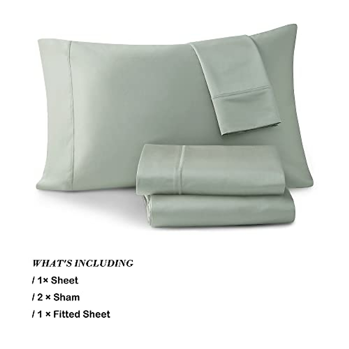 Hyde Lane 400 Thread Count 100% Cotton Queen Size Sheet Set, Cotton Sateen Sheets with Deep Pockets Fits Mattress Up to 14" Deep, Ultra Soft Thick Hotel Luxury Bed Bedding – 4 Piece Sea Foam