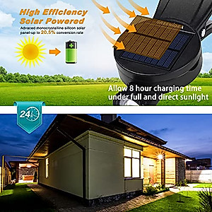 4 Pack Solar Spot Lights,LED Solar Garden Lights, Outdoor Solar Lights, Clip Solar Light Fence Lights, Waterproof Solar Spotlights for Fence Deck Garage Patio Porch