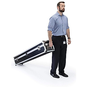 Displays2go Trade Booth Travel Case w/Wheels, Butterfly Latches – Black (CACASE01)