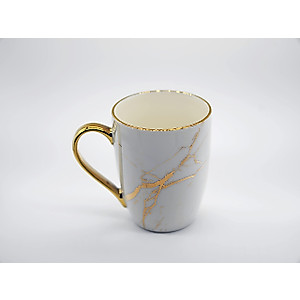 Set of Golden Marble White and black coffee mug ceramic tea cup for men women Christmas gift Perfect for Coffee, Cappuccino, Tea, (WHITE & BLACK)