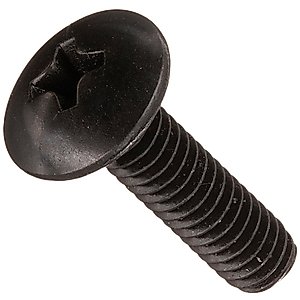Small Parts 0810MPT188B 18-8 Stainless Steel Truss Head Machine Screw, Black Oxide Finish, Meets ASME B18.6.3, #2 Phillips, #8-32 Thread Size, 5/8" Length, Fully Threaded, Imported (Pack of 25)