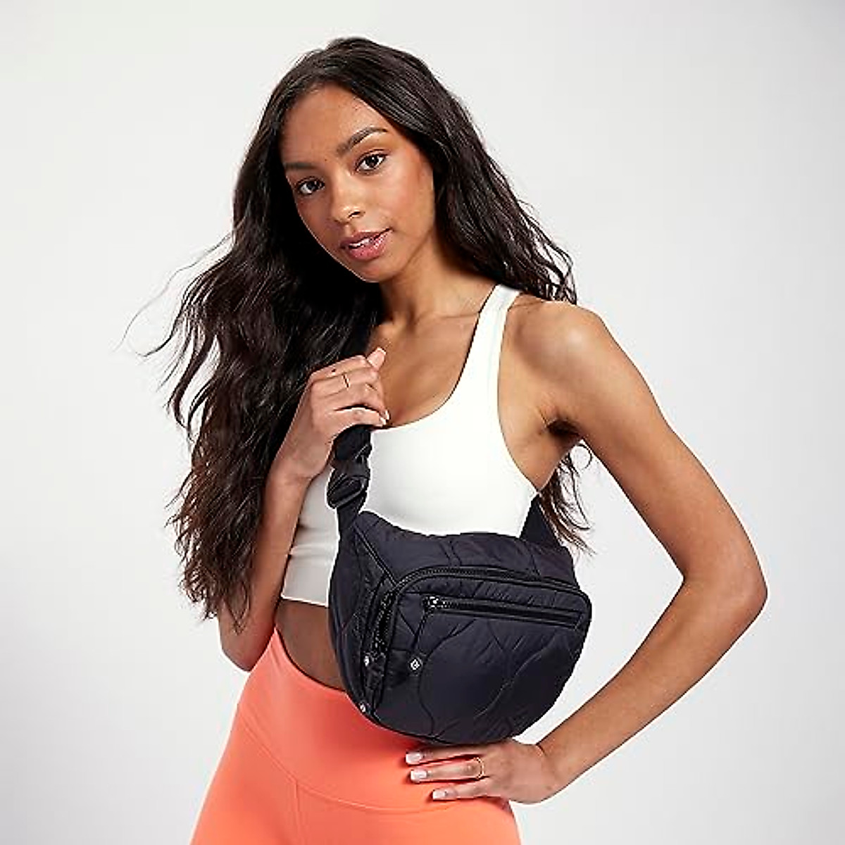 Vera Bradley Women's Featherweight Belt Bag Sling Crossbody, Black, One Size