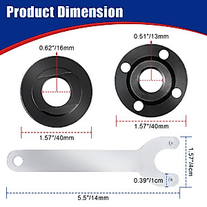 NYXOVA 7PCS Angle Grinder Nut Angle Grinder Wrench Kit, 1PCS Angle Grinder Wrench and 6PCS Flange Nuts, Compatible for Dewalt Makita Angle Grinder Flange with 5/8"-11 Threaded Shaft