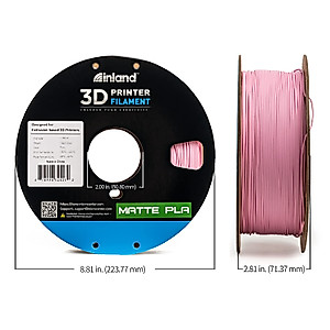 INLAND Micro Center Matte PLA Filament 1.75mm, Matte Pink 3D Printer Filament, Matte 3D Printing Filament 1kg Cardboard Spool (2.2 lbs), Dimensional Accuracy +/- 0.03mm, Pink Matte Finish