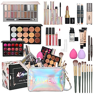 Makeup Gift Set for Teens and Women - Full Kit With Eyeshadow, Foundation, Mascara, Contour, Lipgloss, and Cosmetic Bag