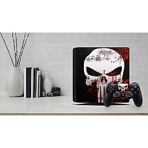 ZOOMHITSKINS Compatible with PS4 Slim Skin, Punisher Revenger Superhero Punishing, Durable & Fit, 3M Vinyl, Made in The USA
