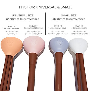 brush bubble Original Silicone Makeup Brush Covers for Travel, A Storage & Organizer Case for Brushes to protect Makeup Bag, Universal Design For Single & Multi-fit, Pink & White, 2 Pack Set