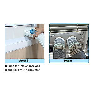 Washable Hose Pre-filter for Portable Air Conditioner, Perfect Fit, 5’’ Diamiter 2 Pack White