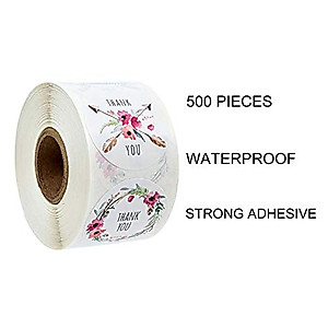 Berst 1inch Thank You Stickers/Adhensive Kraft Paper/Envelope,Packages,Gift,Letter,Bottle,Present for Sealing or Decoration/Father's Day/Mother's Day(500pcs/Roll) (Thank You-6)