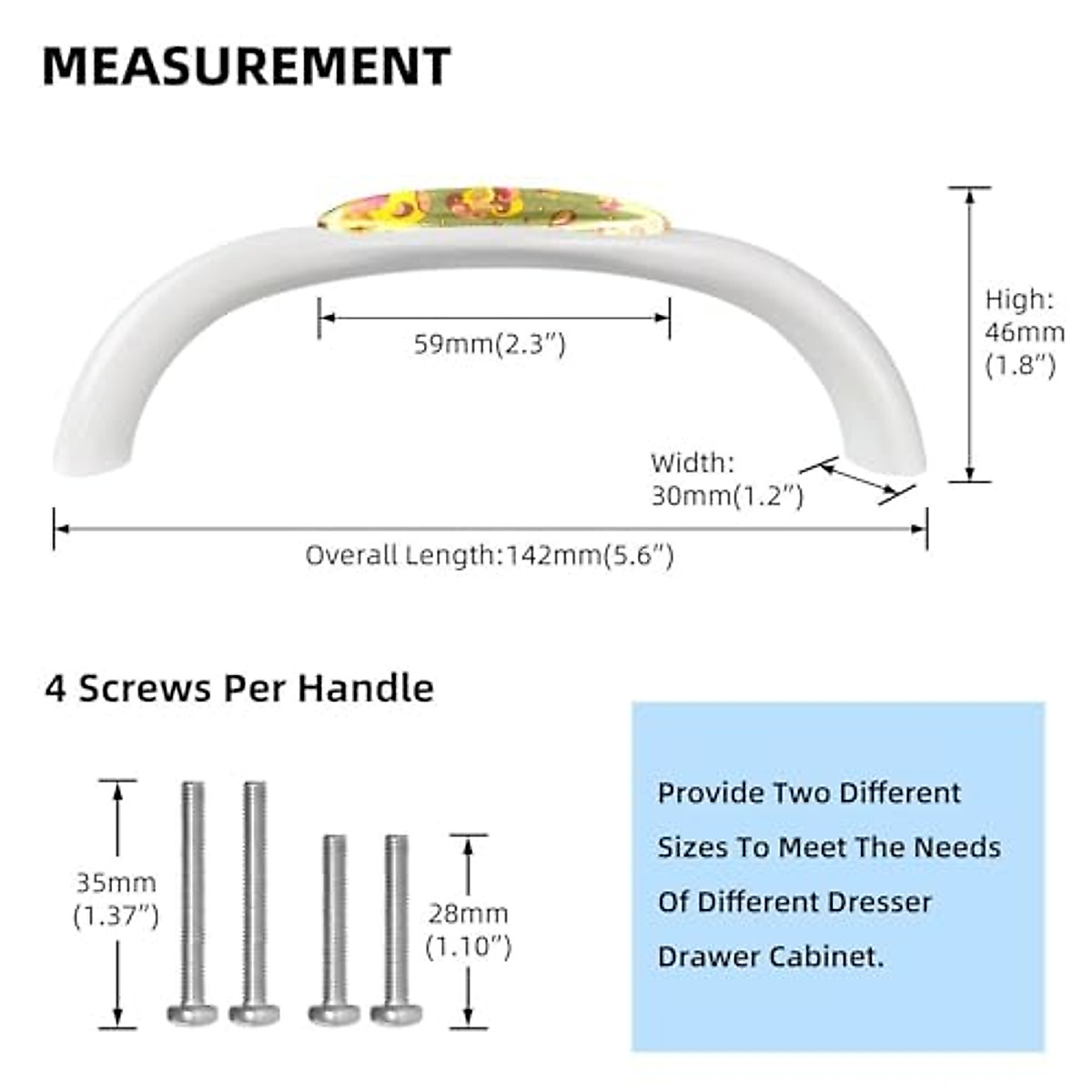 Pull Handle Fence Handle Long Cabinet Handles for Interior, Closet, Drawer, Outdoor, Garage, Birds and Leafs
