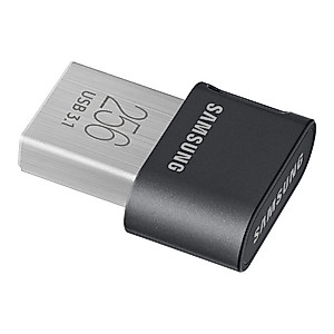 Samsung FIT Plus USB Flash Drive Type-A 256GB 400MB/s Read 110MB/s Write Compact USB 3.1 Memory Stick with Keyring Grey MUF-256AB/APC
