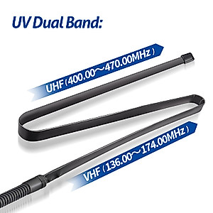 Bingfu CS Tactical VHF UHF SMA-Female Antenna 49 inch Dual Band 136-520MHz Gooseneck Ham Radio Antenna Compatible with Kenwood Baofeng UV-5R BF-F8HP UV-82 BF-888S UV-5X3 UV-9R Handheld Two Way Radio