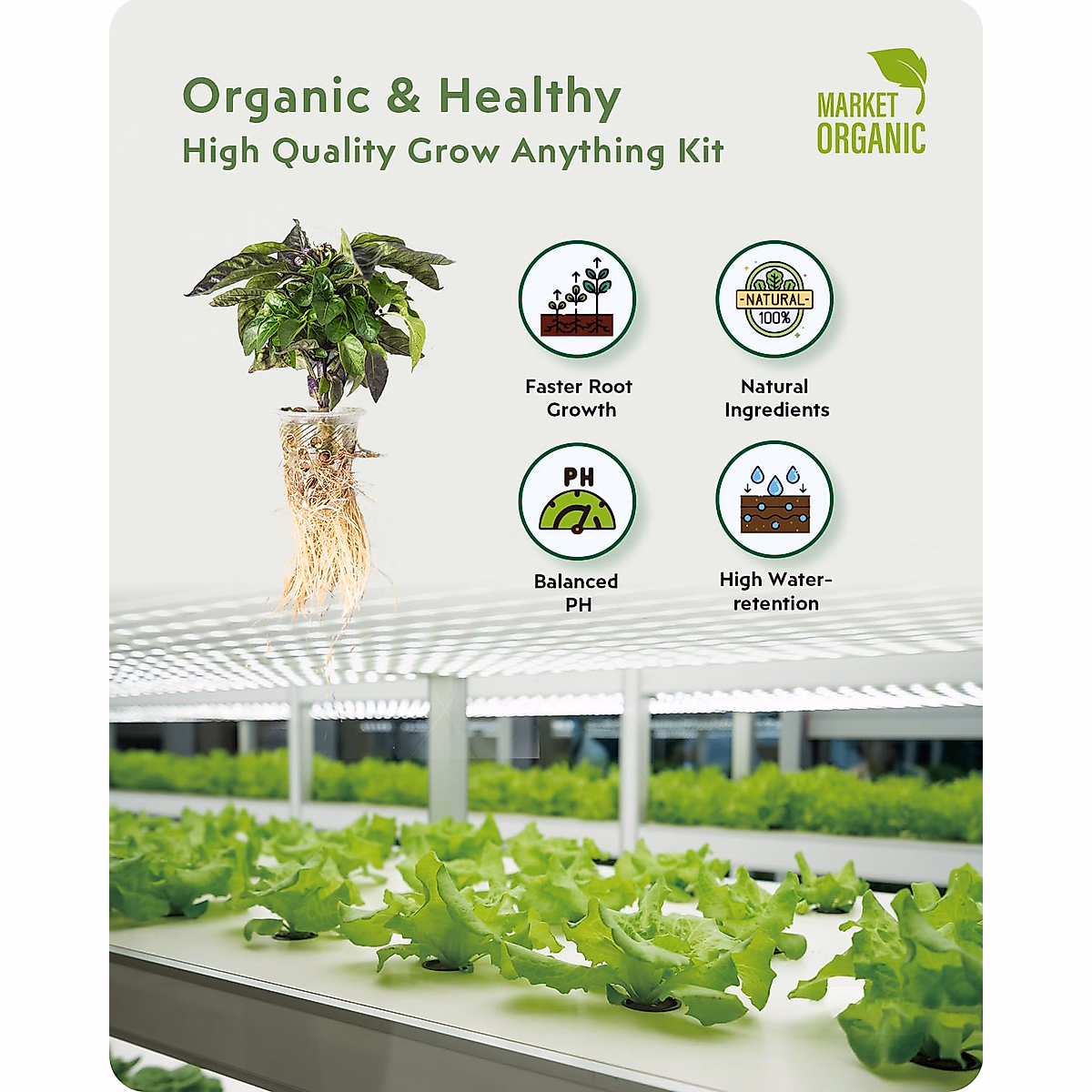 URUQ 188Pcs Hydroponic Pods Supplies: Grow Anything Kit with 45 Grow Sponges, 45 Grow Baskets, 45 Grow Domes, 45 Pod Labels, 8 A&B Plant Food - Compatible Hydroponics Growing System Most Brands