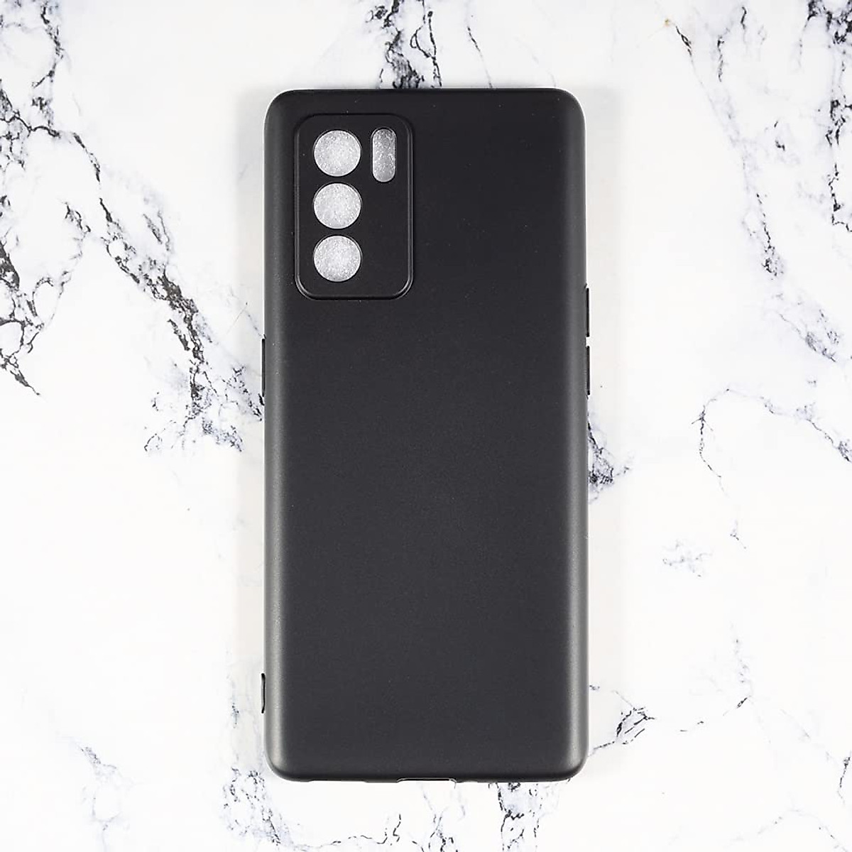 Shantime Oppo Reno 6 Pro 5G Case, Soft TPU Back Cover Shockproof Silicone Bumper Anti-Fingerprints Full-Body Protective Case Cover for Oppo Reno 6 Pro 5G (Black)