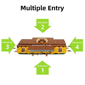 Kensizer 15-Pack Roach Killer Trap Indoor with Bait, Cockroach Infestation Killing Trap, Roach motels, Child & Pet Friendly for Glue Traps