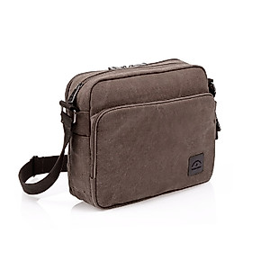 SCL Men's Classic Messenger Canvas Bags Cross Body Satchel Bag Shoulder Bag (Brown)