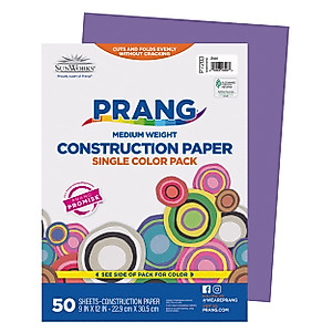 Prang (Formerly SunWorks) Construction Paper, Violet, 9" x 12", 50 Sheets