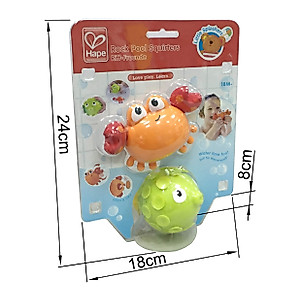 Hape Rock Pool Squirters | Colorful Baby & Toddler Bath Toys, Silicone and Non-Toxic Set, Water Spouting and Suction Crab & Fish