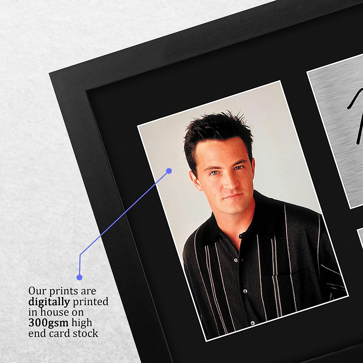HWC Trading Chandler Bing Friends Signed Printed Autograph Print Photo Matthew Perry Framed Gift Picture Display - US Letter Size