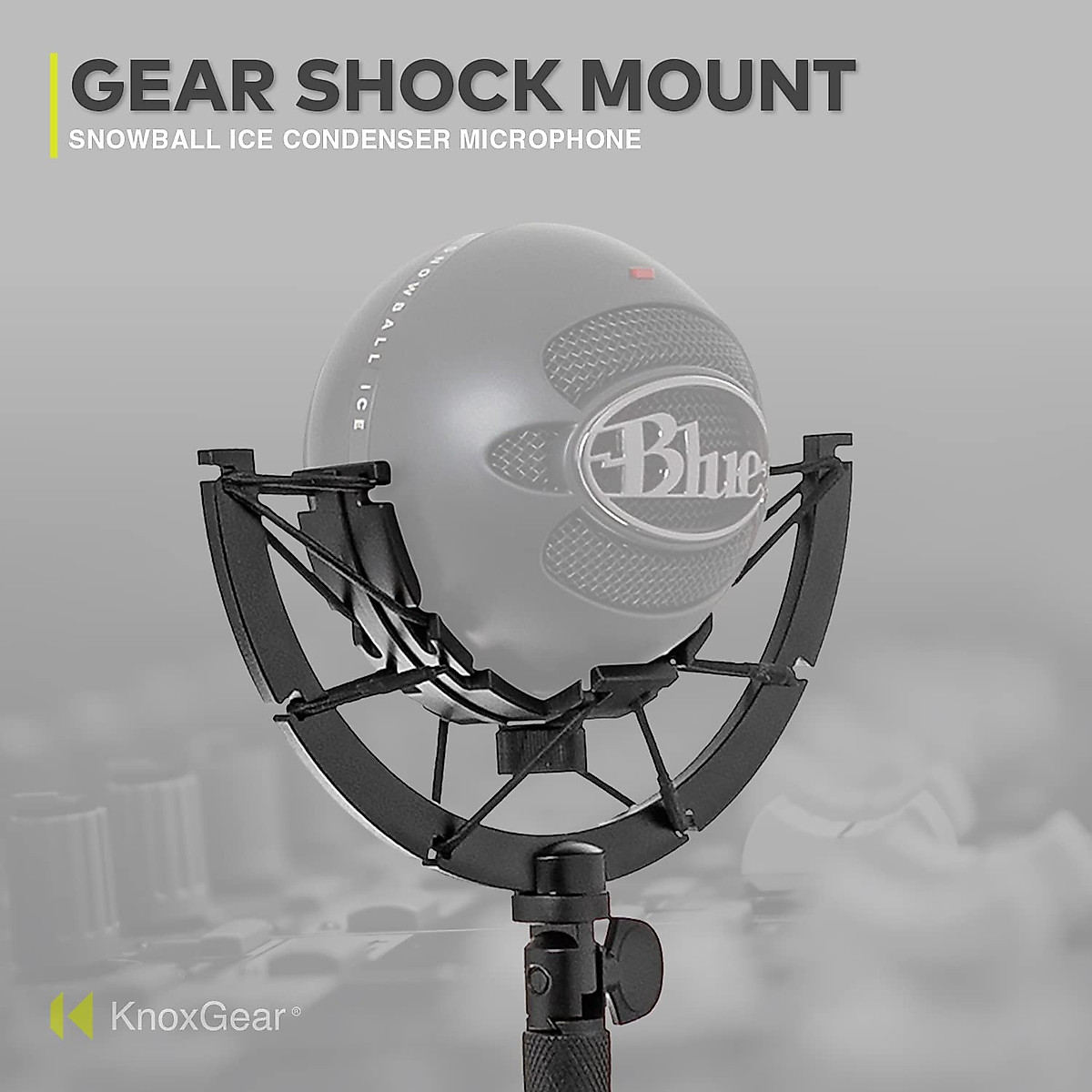 Knox Gear Multi-Purpose Shock Mount for Blue Snowball and Snowball Ice Condenser Microphone, Clamp Connector Made w/ Alloy Steel Combats Vibration, Shock Pops, and Distortions with Two Year Warranty