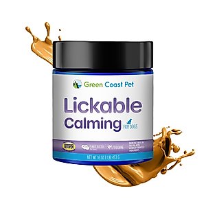 Green Coast Pet Lickable Actives (Calming) Supplement for Dogs, 16 oz | Made in USA | 30 Day Supply