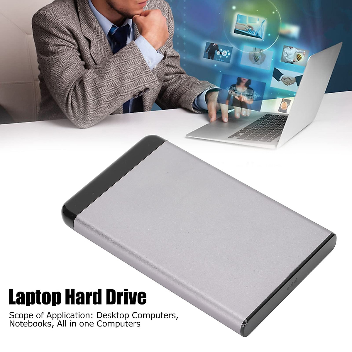 Hard Drive, External SSD Portable Metal Design for Desktop Computers for Notebooks for All in One Computers(#1)