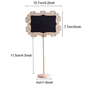 Youngine Pack of 15, Mini Chalkboards Cards with Stand for Reminders Labeling,Weddings Place Cards, Food Signs, Party Supplies, Table Numbers, and Special Event Decoration (Wave)