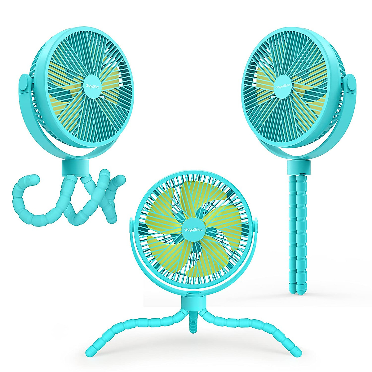 GagetElec 8-Inch Stroller Fan for Baby,10000mAh Personal Portable Fan 4 Speeds Car Seat Baby Fan with Flexible Tripod Fix on Stroller,Car Seat,Golf Cart