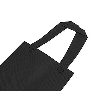 Reusable Gift Bags - 12 Pack Small Totes with Handles, Black Eco Friendly Fabric Cloth for Shopping, Merchandise, Events, Parties, Take-Out, Boutiques, Retail Stores, Small Business Bulk - 8x4x10