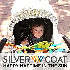 Silver Coat Heat Blocking Adjustable Sun Reflective All-weather Cover for the baby stroller body which reduces in half inside it. Also it’s a waterproof dustproof snowproof cover,