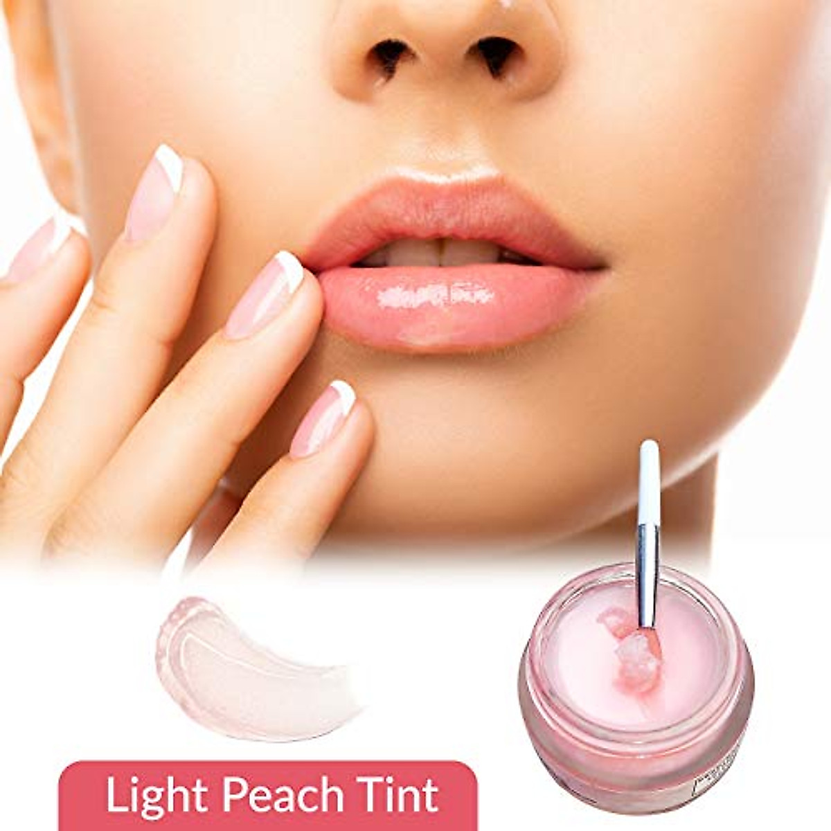 YUGLO Moisture & Collagen Booster Lip Sleeping Mask | Treatment to Restore, Hydrate & Plump Dry, Chapped Lips - Peach