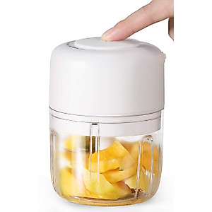 AYOTEE Cordless Electric Small Food Processor, Mini Food Chopper for Garlic Veggie Vegetables Fruit, Salad Mincing & Puree, Kitchen, 1Cup 250ML, BPA Free, White