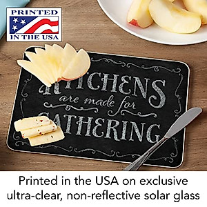 CounterArt Chalk It Up 3mm Heat Tolerant Tempered Glass Cutting Board 10” x 8” Manufactured in the USA Dishwasher Safe
