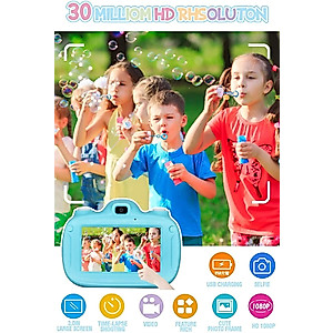 GIENEX Kids Digital Camera - 28MP Children's Selfie Camera with 3 Inches Large Screen for Boys and Girls,1080P Rechargeable Electronic Camera