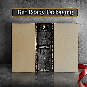 ALCEDIA Cologne Organizer for Men - 4 Tiered Solid Wood Cologne Stand Display Shelf with Hidden Compartment. Vanity Organizer, Perfume Organizer, Spices Organizer and Funko Pop Shelves. (Rustic Black)