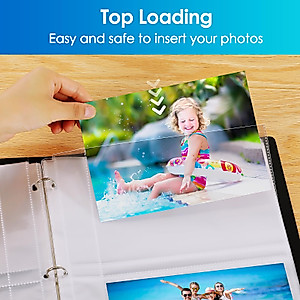 MaxGear 30 Pack 5 x 7 Photo Sleeves for 3 Ring Binder, Heavy-Duty Archival Photo Page Protectors Holds 120 Pictures, 2-Pocket Clear Picture Album Refill Pages