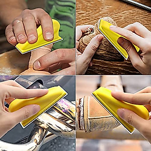 ZEHIQ 131 Pieces Micro Sander Kit 3.5 x 1 inch Detail Sanding Refill, Mini Sander for Small Projects Hook and Loop Sandpaper Assorted 60 to 10000 Grits for DIY Crafts Wood Metal Tight Polishing