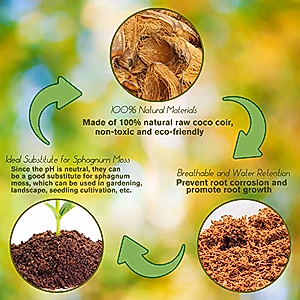 ZeeDix 8 Pcs Premium Coco Coir Compressed Coconut Coir 100% Organic Coco Coir Brick Coconut Coir Bricks with Low EC and pH Balance for Plants Gardening Herbs