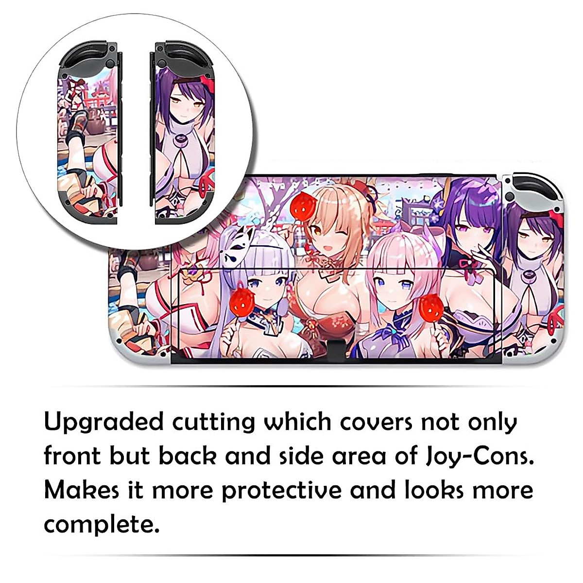 TANOKAY Sticker Wrap Vinyl Decal Pre-Cut Skin | Genshin Impact Girls | Compatible with Nintendo Switch OLED (2021 Model)
