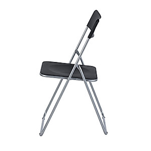 FurnitureR Plastic Folding Chairs 6 Pack Lightweight Portable Commercial Chair with Steel Frame and Carrying Handle for Home Office Waiting Room Meeting No Assembly Required (Black)