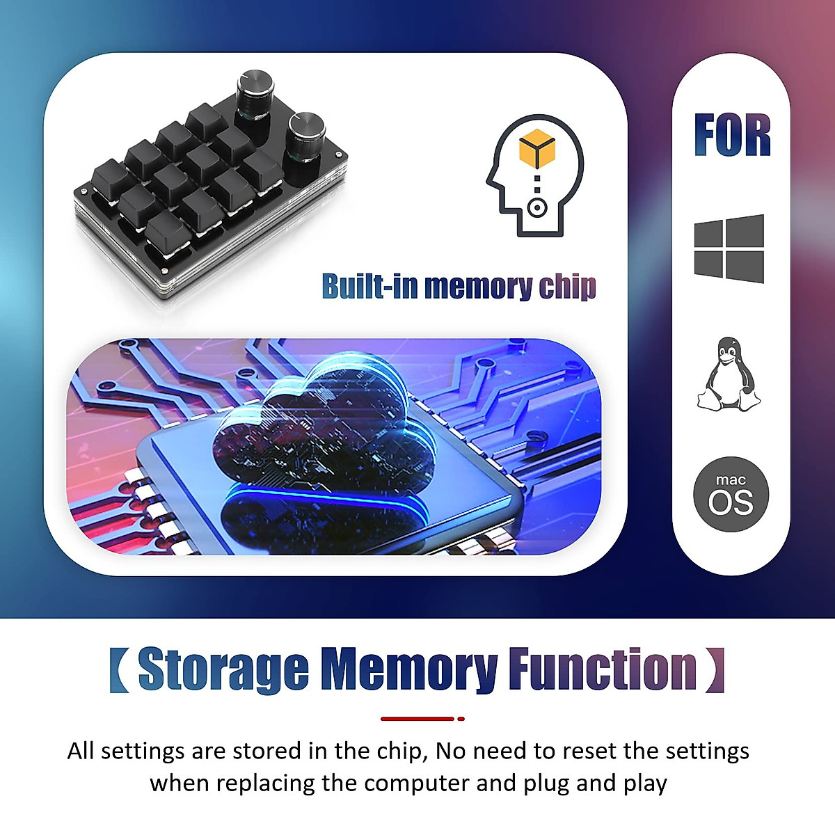 SHYEKYO 12 Keys Programmable Keyboard,Multifunctional USB Mechanical Gaming Keyboard,One-Hand Macro Mechanical Keyboard with Memory Function,for Editing,Gaming,Industry,Office,Speculate in Stocks