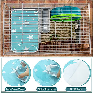 Reusable Pee Pads for Guinea Pigs Set of 6 - Washable Guinea Pig Cage Liners - Pet Mat for Small Animal Cage - Small Animal Bedding for Hamster Bunny Puppy Kitten